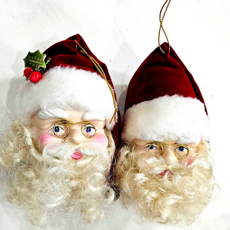 Santa Head Ornament - Etsy