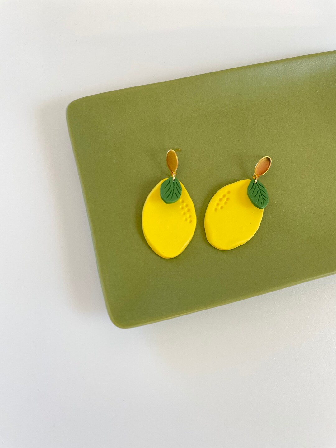 Dangle Lemon Statement Earrings, Lemon, Summer Lemons, Yellow Earrings ...