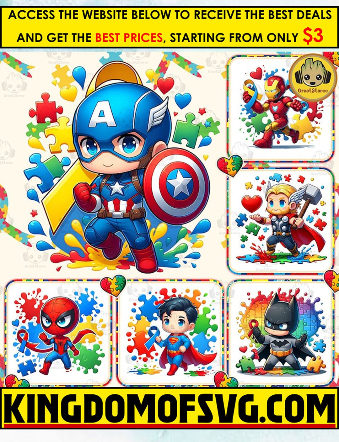 Autism Superhero Png Bundle, Autism Awareness Png, Awareness Png, Be ...