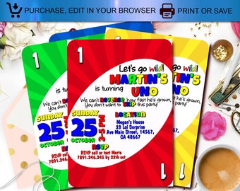 Uno invitation | Etsy