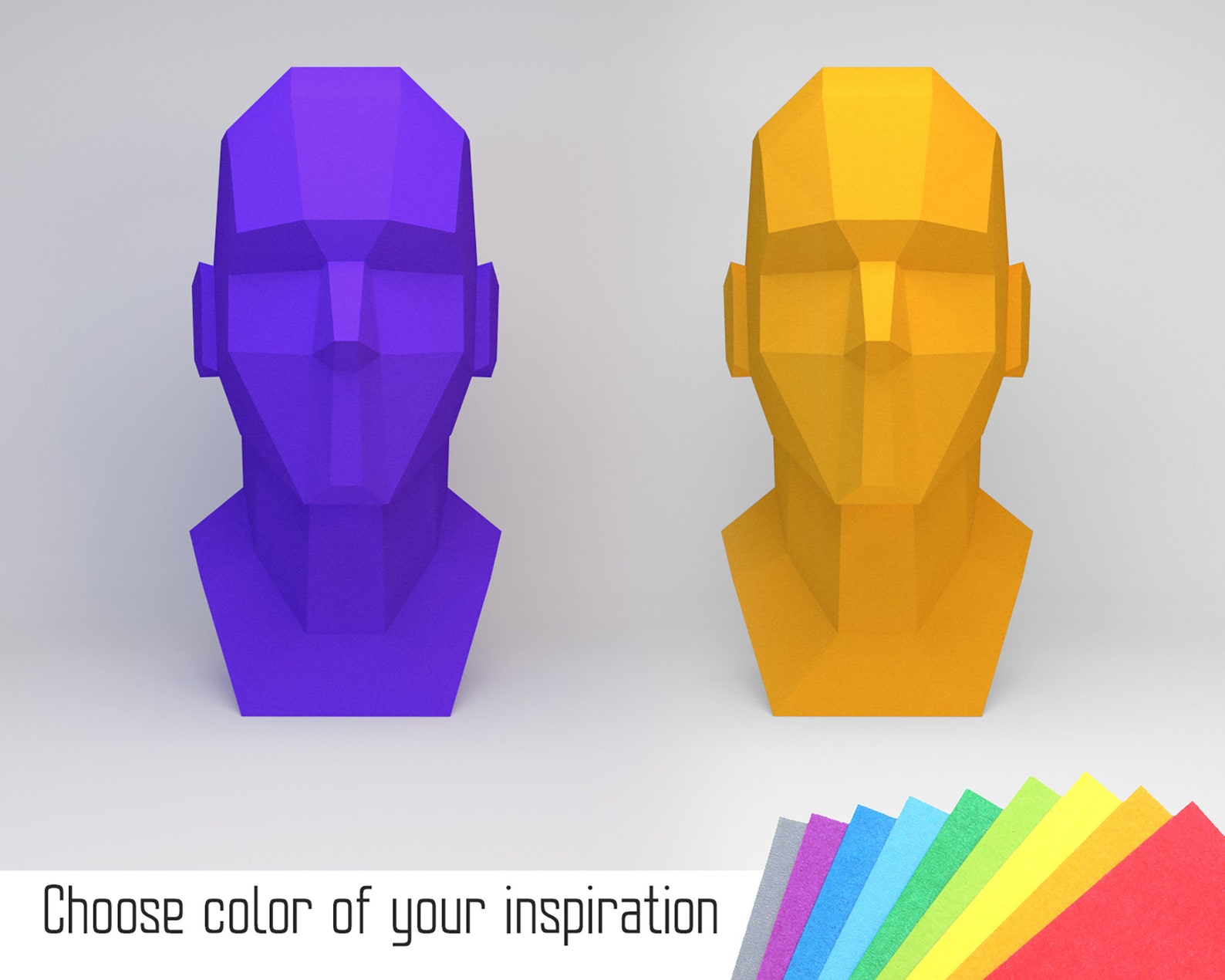 Female Head Planes, Head Sculpture, Paper Sculpture, Low Poly Sculpture ...