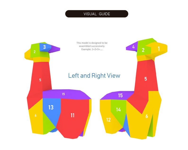 Alpaca Sculpture, Papercraft Animals, Alpaca Wall Art, Paper Sculpture ...