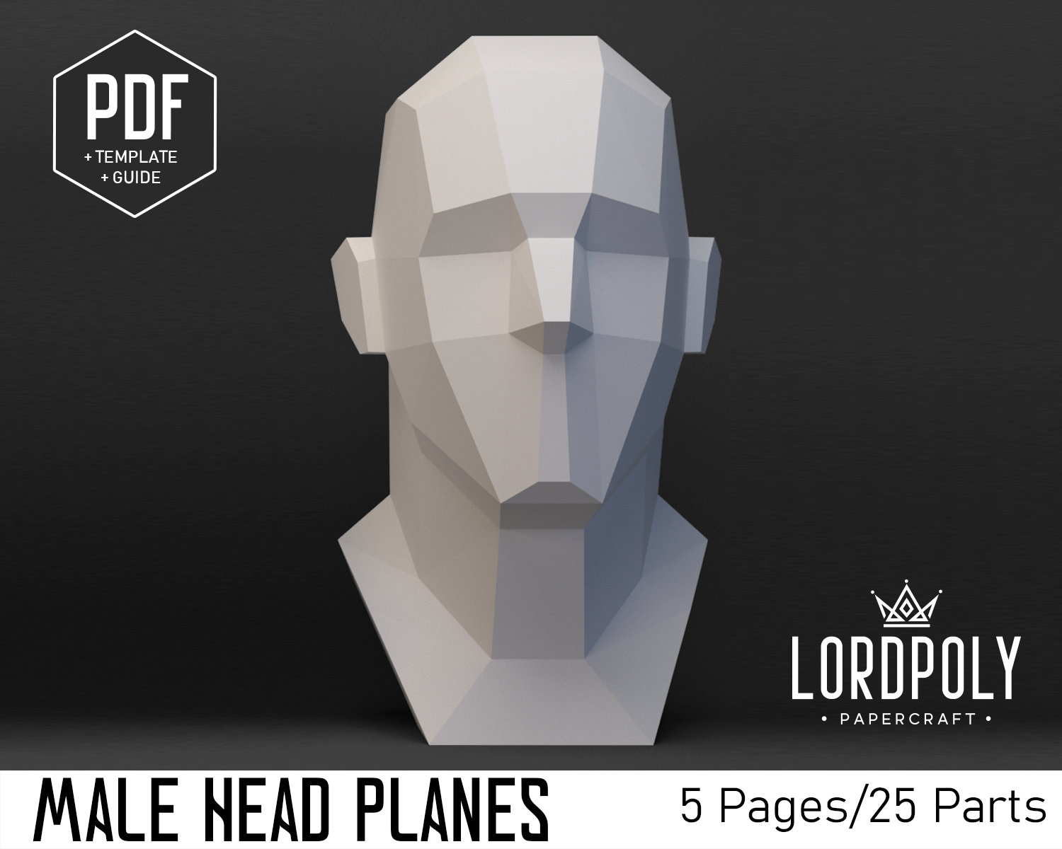 Male Head Planes, Head Sculpture, Paper Sculpture, Low Poly Sculpture ...