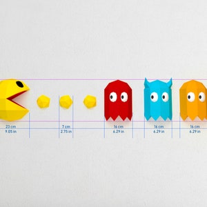 Pacman Wall Art, Pacman Sculpture, Wall Decor, Paper Sculpture, Low ...