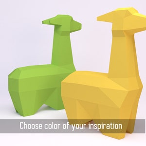Alpaca Sculpture, Papercraft Animals, Alpaca Wall Art, Paper Sculpture ...