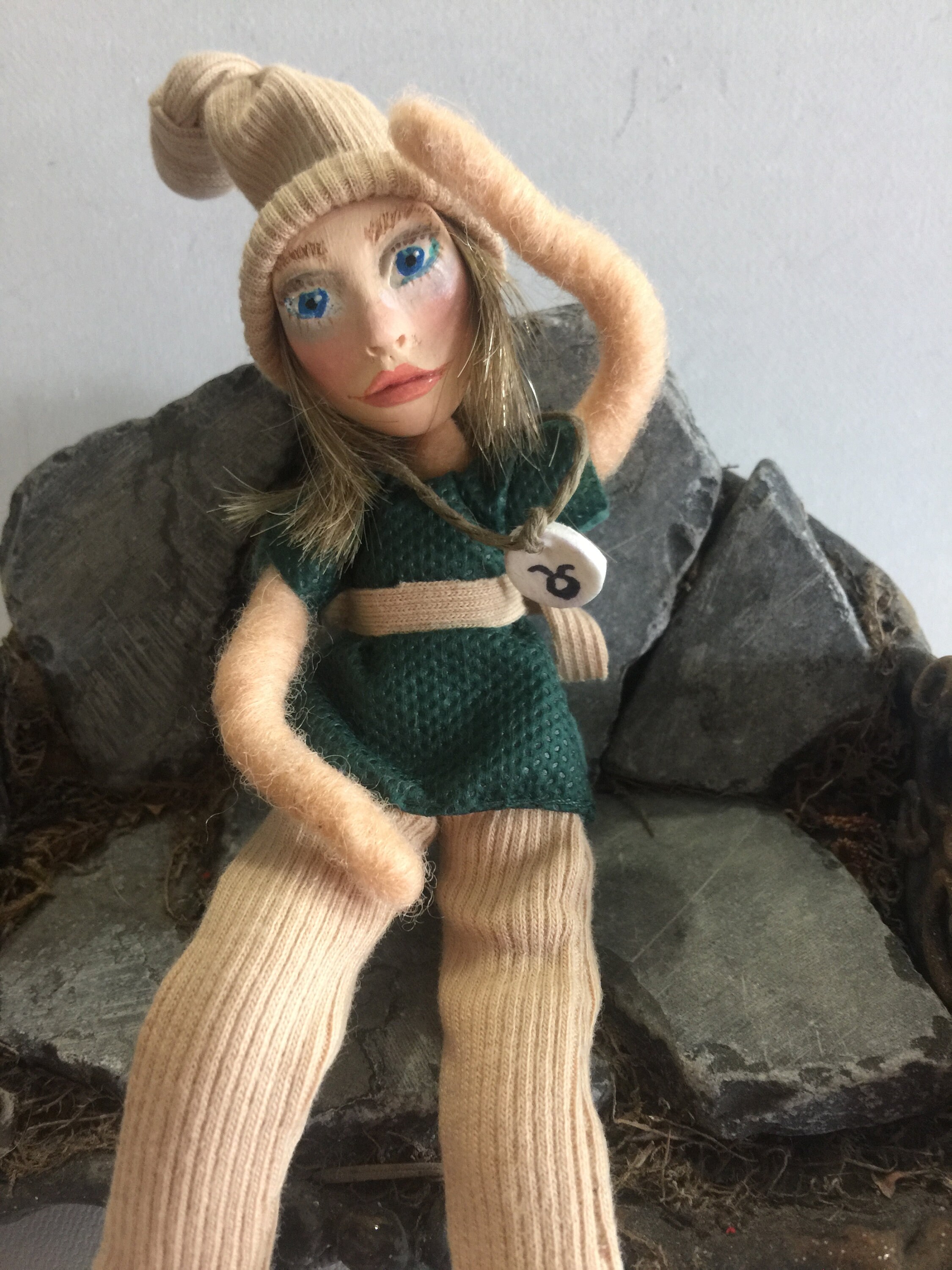 Taurus Good Luck Posable Doll She Has Big Blue Eyes and Wears - Etsy