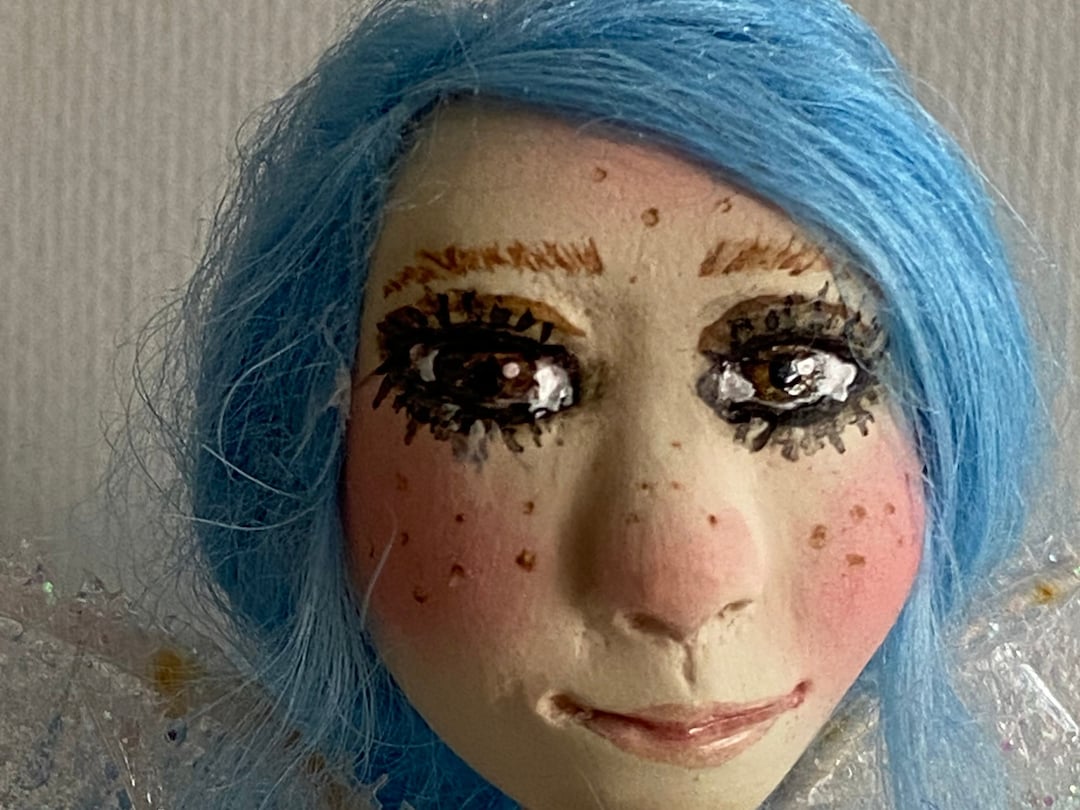 Tooth Fairy, With Blue Hair, a Magic Wand, and Little Pillow to Add ...