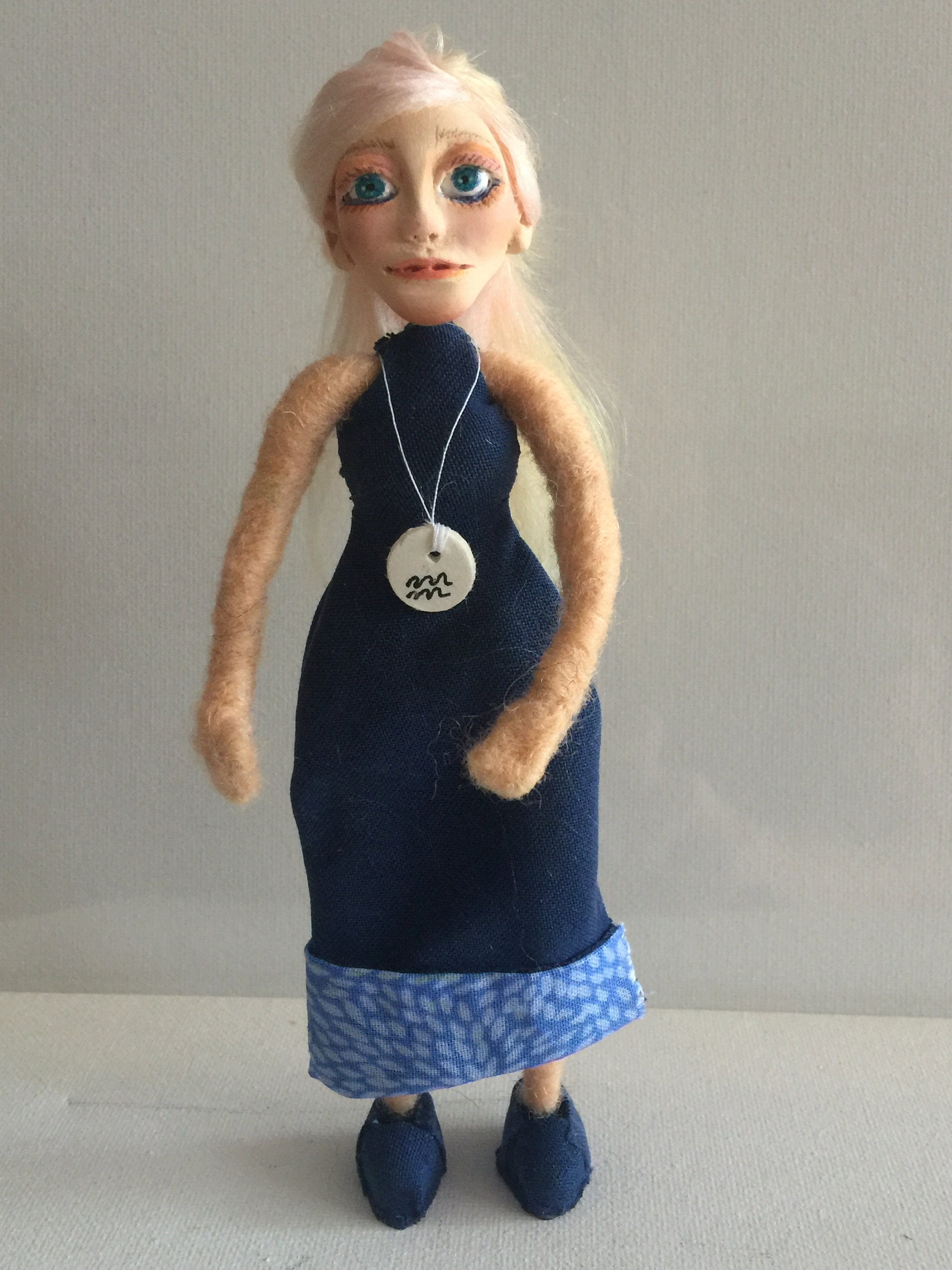 Cute Aquarius Good Luck Posable Doll, Little Doll, Art Doll, Zodiac ...