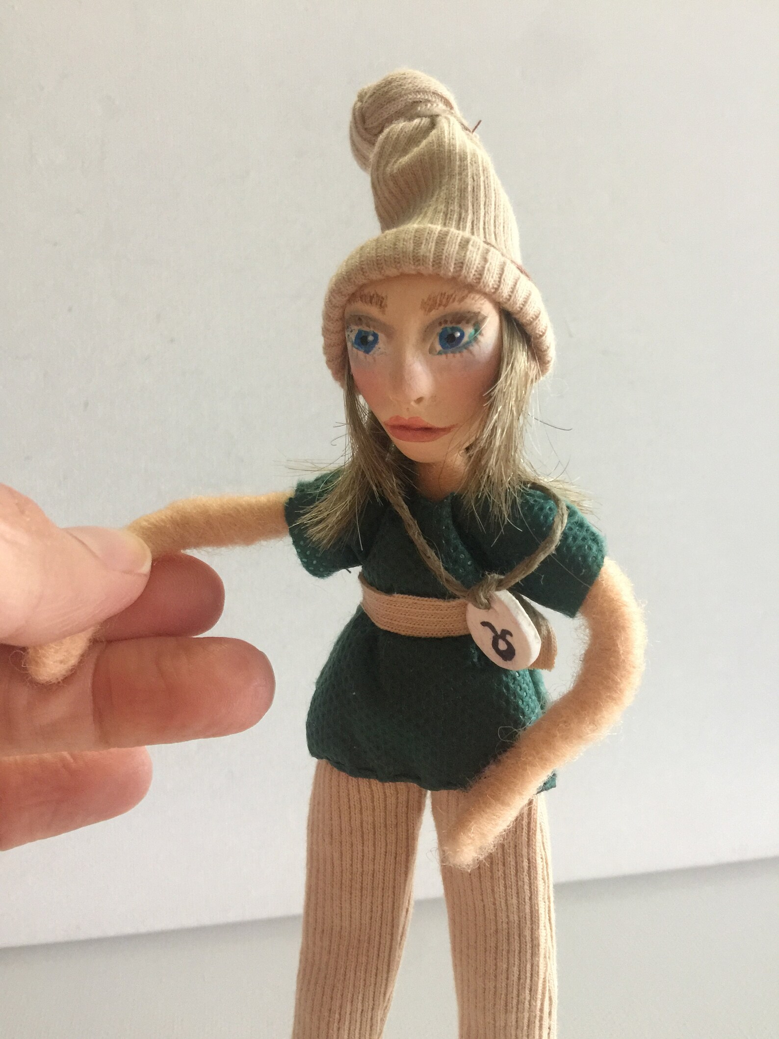 Taurus Good Luck Posable Doll She Has Big Blue Eyes and Wears - Etsy