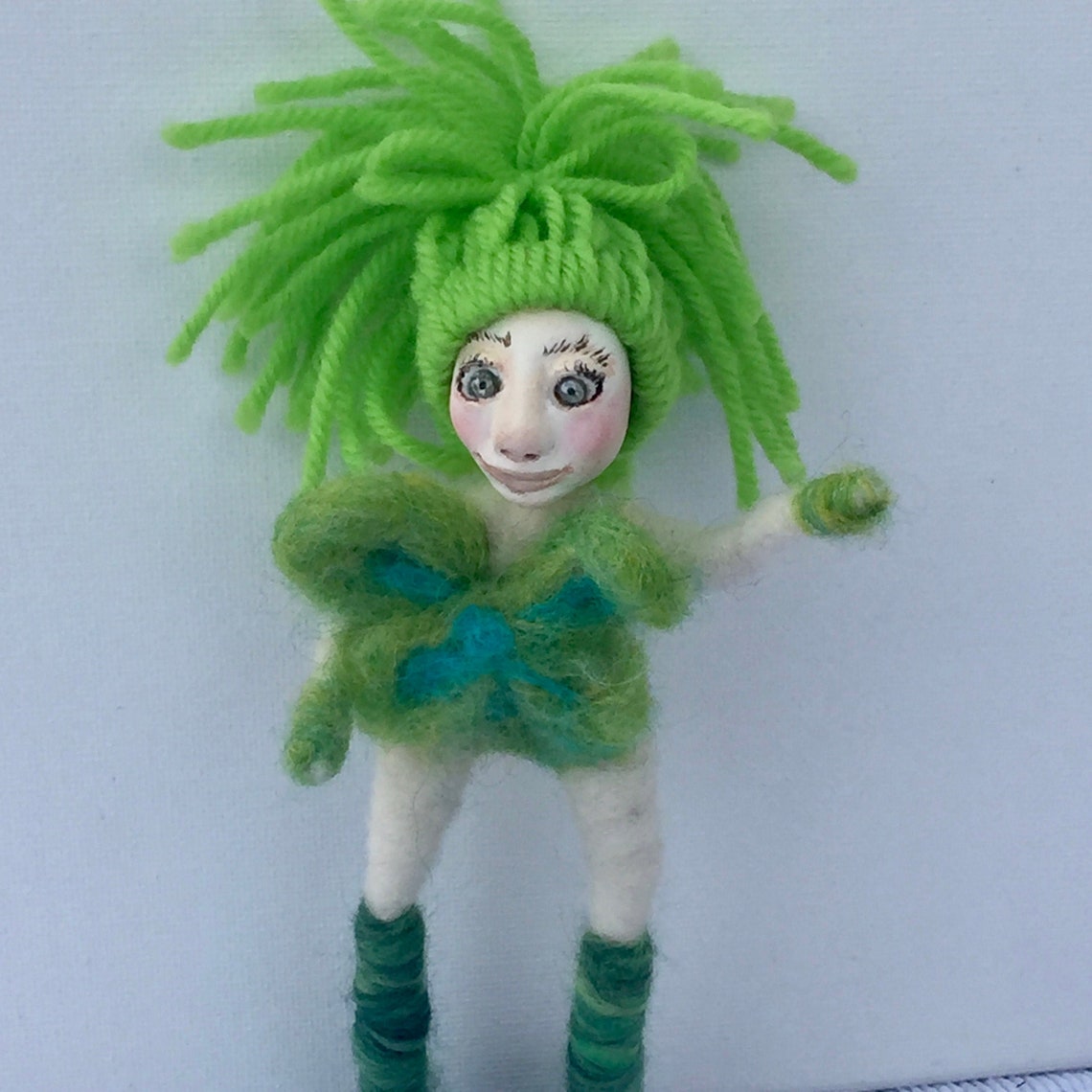 5 Inch Posable Doll With Green Hair and Outfit - Etsy New Zealand