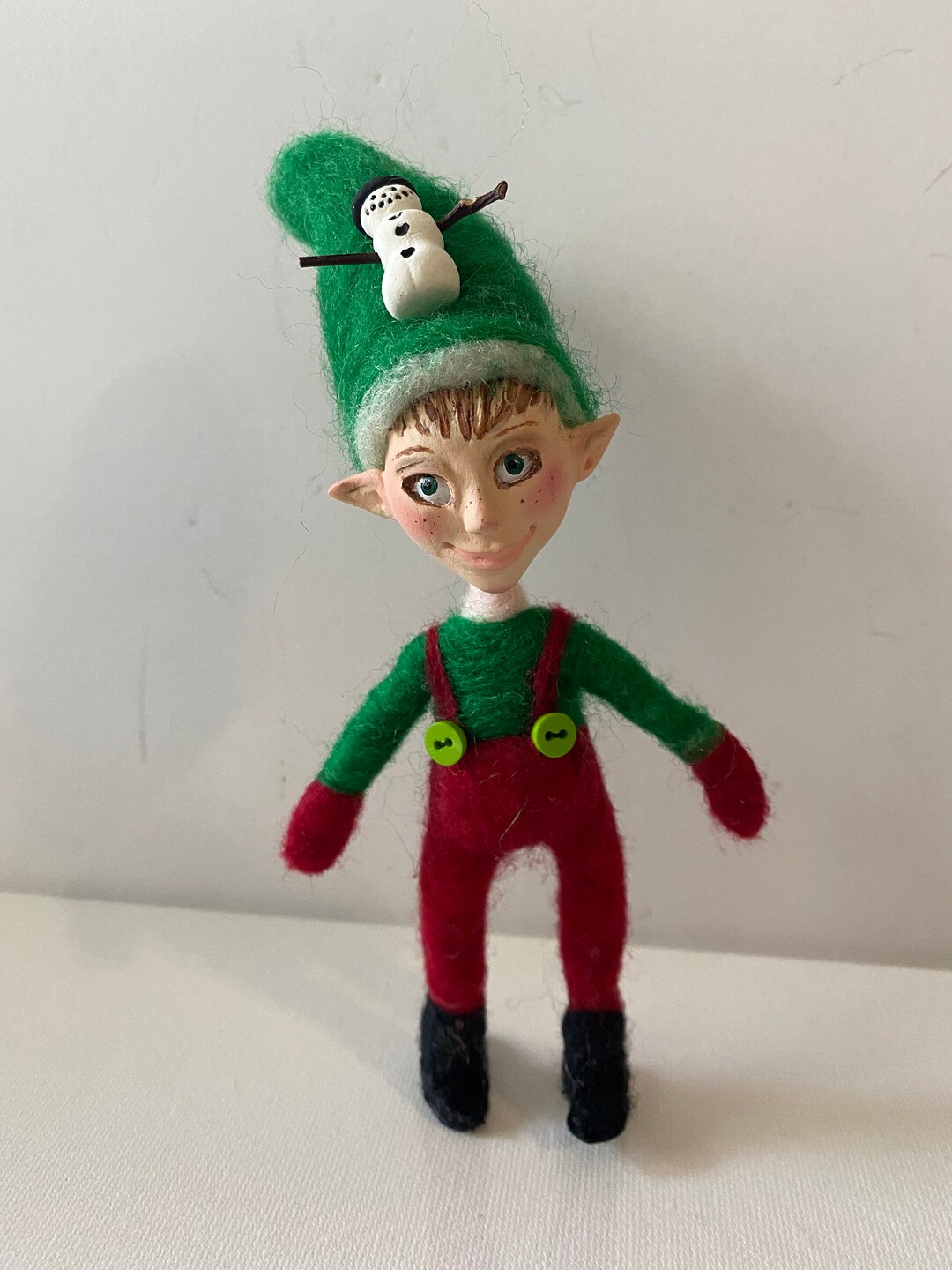 Elf Boy in Red and Green Clothing and a Big Oversized Hat, Santa’s ...