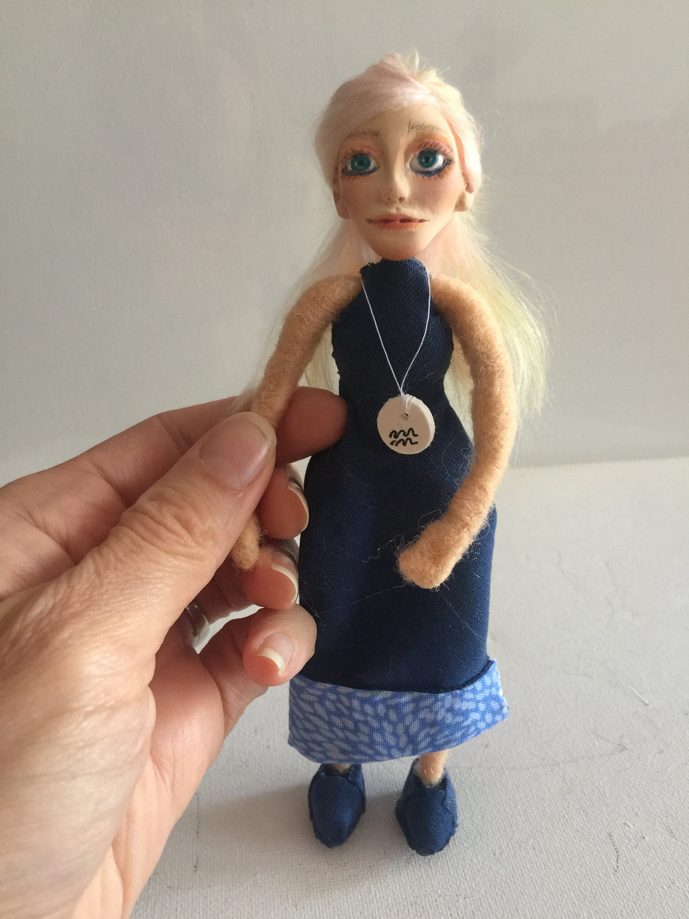 Cute Aquarius Good Luck Posable Doll Little Doll Art Doll | Etsy