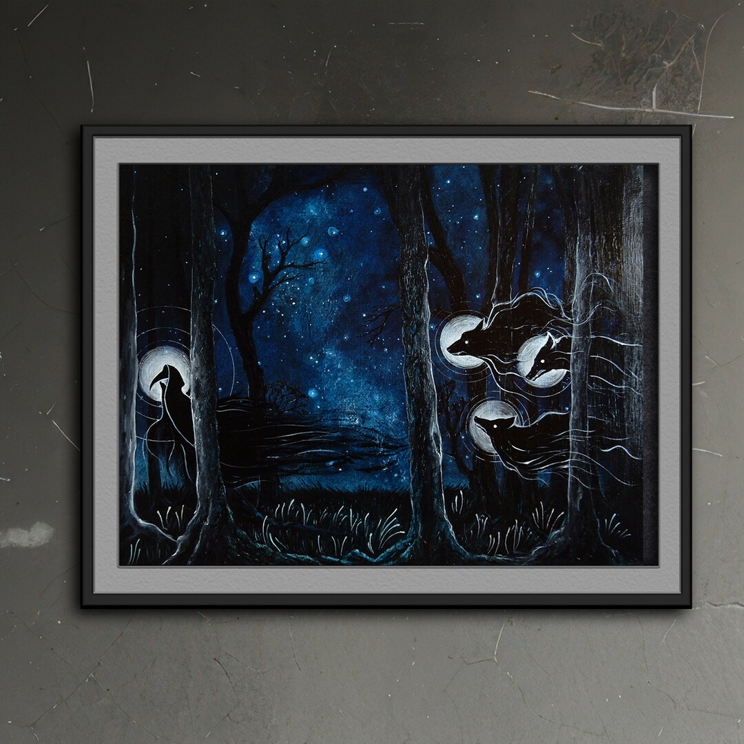 Wolf Ghosts in the Forest Original Dark Souls Oil Painting on Canvas ...