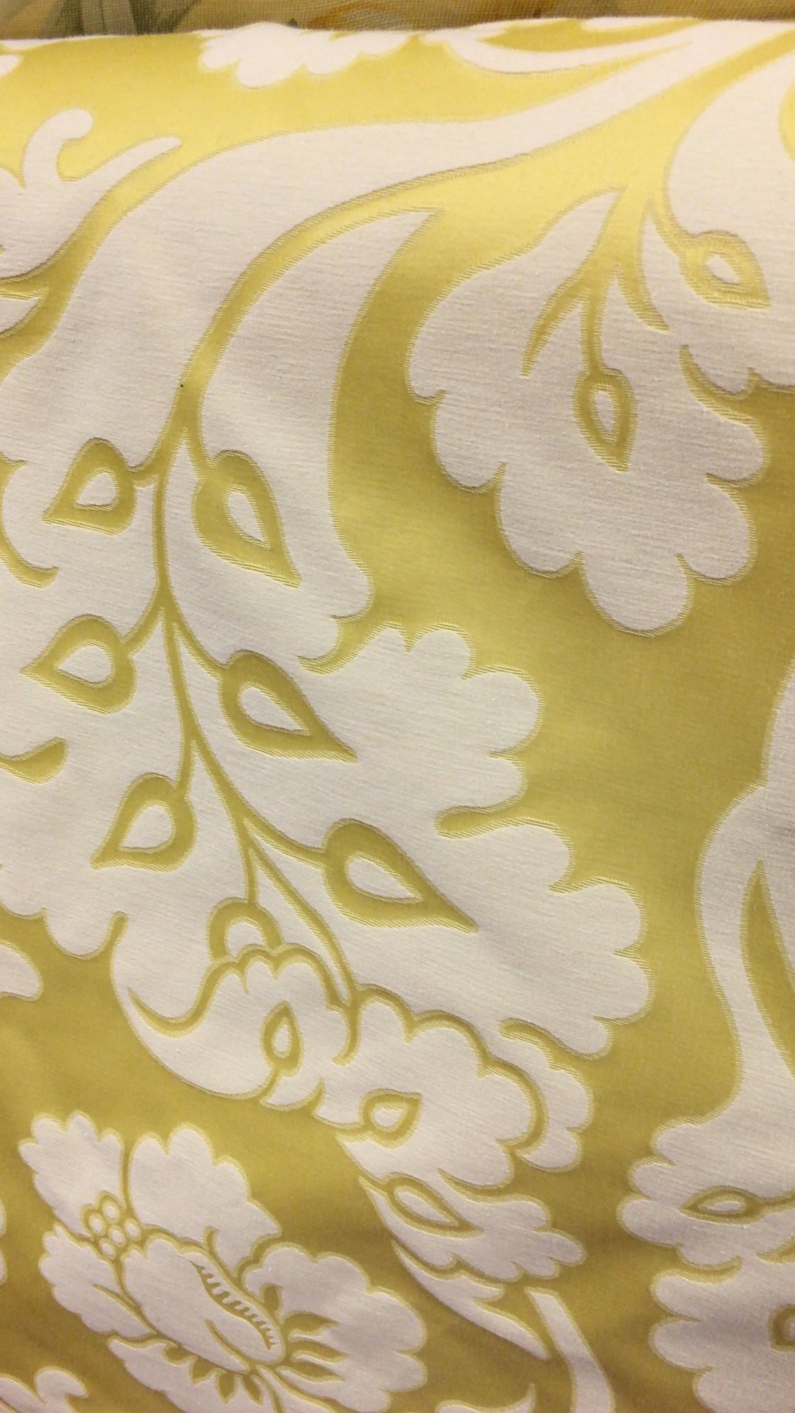 Lemon Yellow and White Large Damask Upholstery Fabric - Etsy