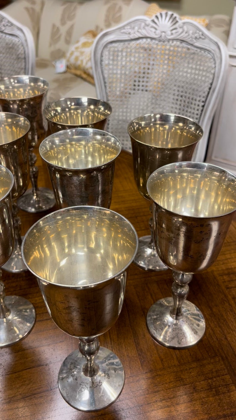 12 Silver Plated Goblets Vintage, Heavy Weight - Etsy UK