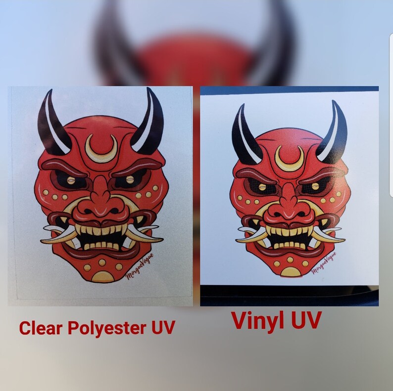 Oni Mask Vinyl Sticker Laptop Sticker Oriental - Etsy
