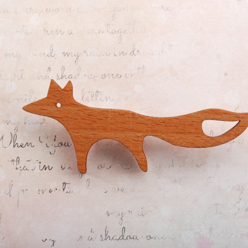 Wooden Brooch - Etsy