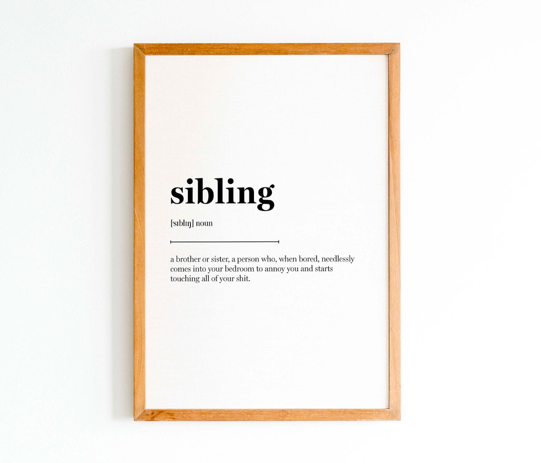 Funny Sibling Definition Print, Brother Banter Poster Gift, Home Decor ...