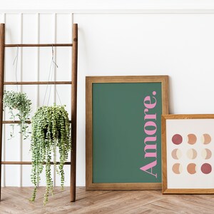 Amore Print, French Love Quote Poster, Typographic Italian Love Boho ...