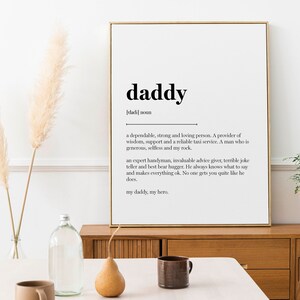 Digital Download Daddy Definition Print, Printable Home Decor Birthday ...