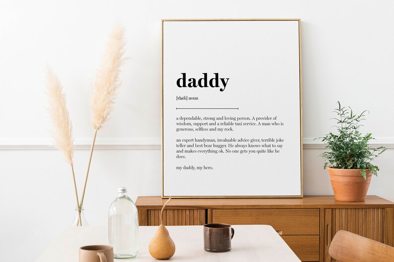 Digital Download Daddy Definition Print Printable Home Decor - Etsy