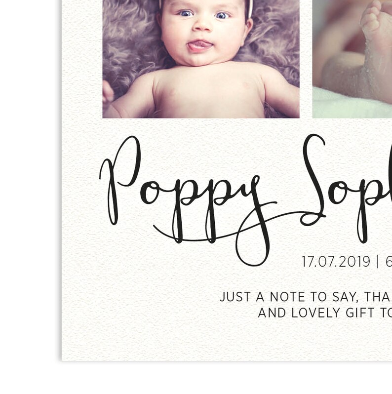 Baby thank you postcard Custom newborn printed postcard with | Etsy