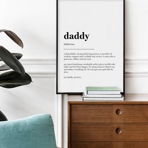 Digital Download Daddy Definition Print, Printable Home Decor Birthday ...