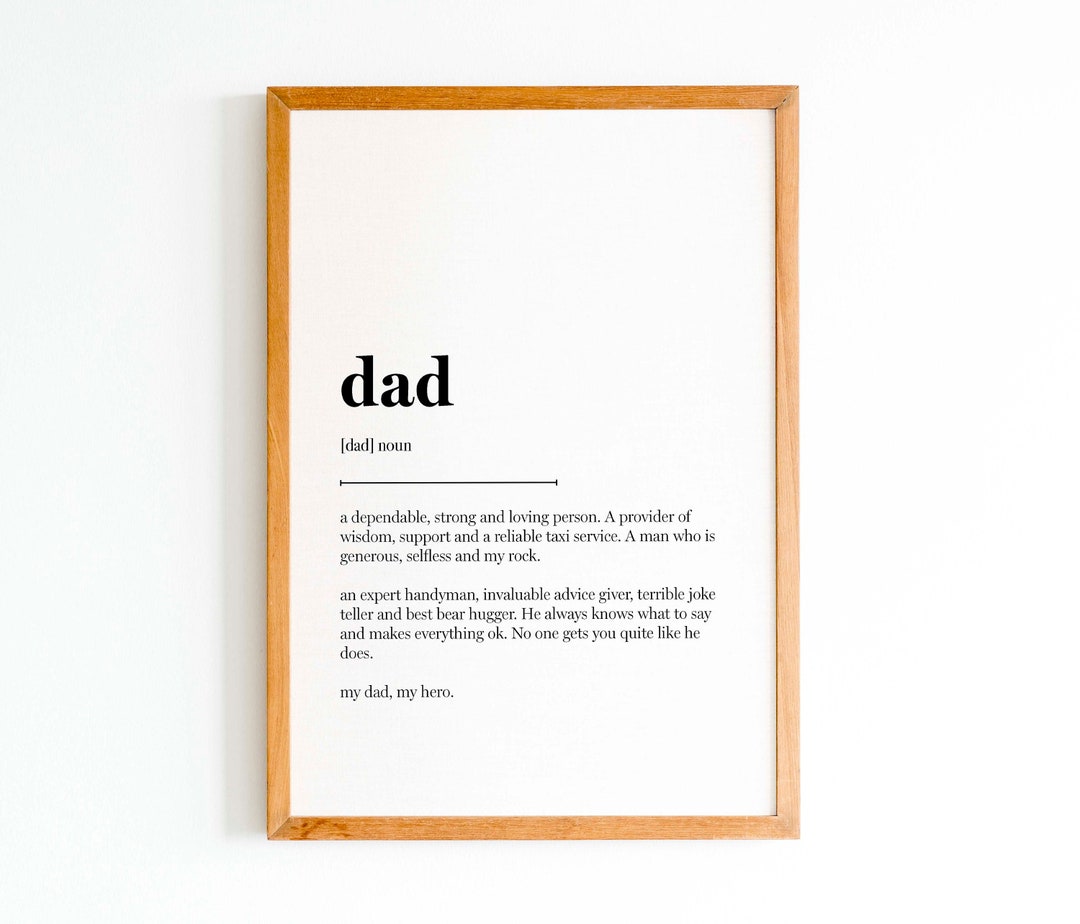 Digital Download Dad Definition Print, Printable Dada Poster Gift, Home ...