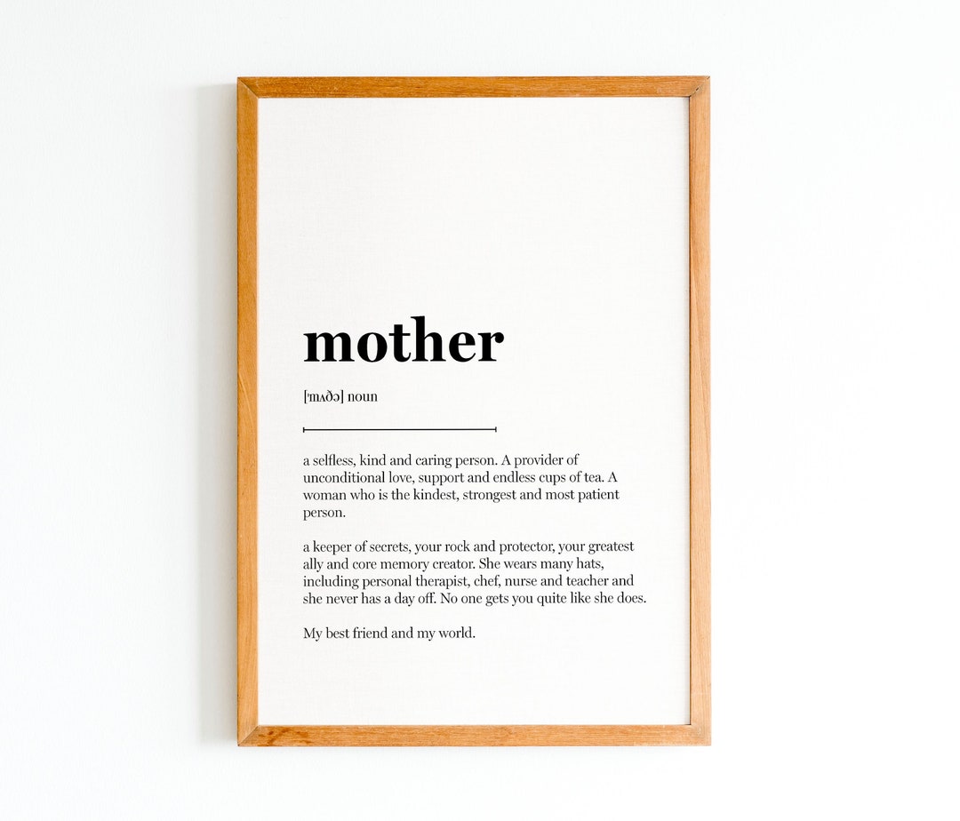 Digital Download Mother Definition Print, Printable Mama Poster Gift ...