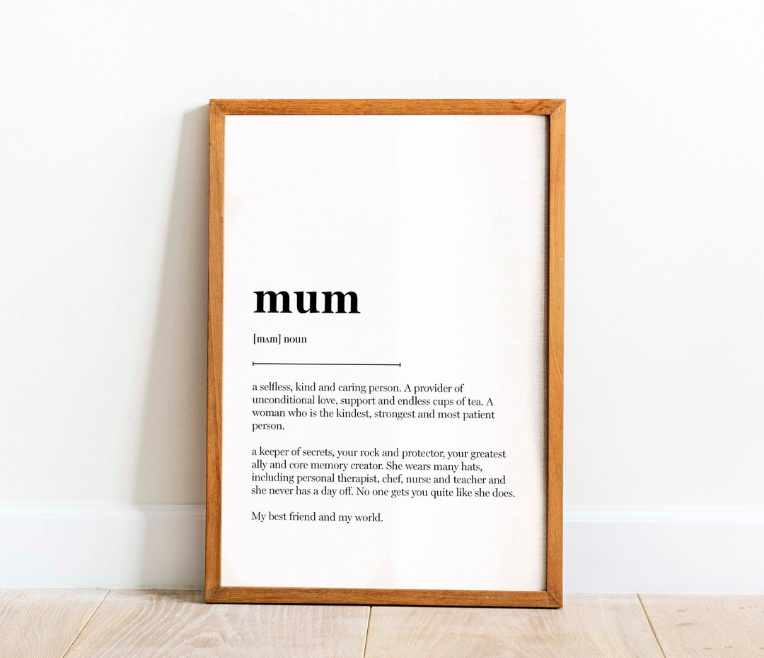 Digital Download Mum Definition Print, Printable Mama Poster Gift, Home ...