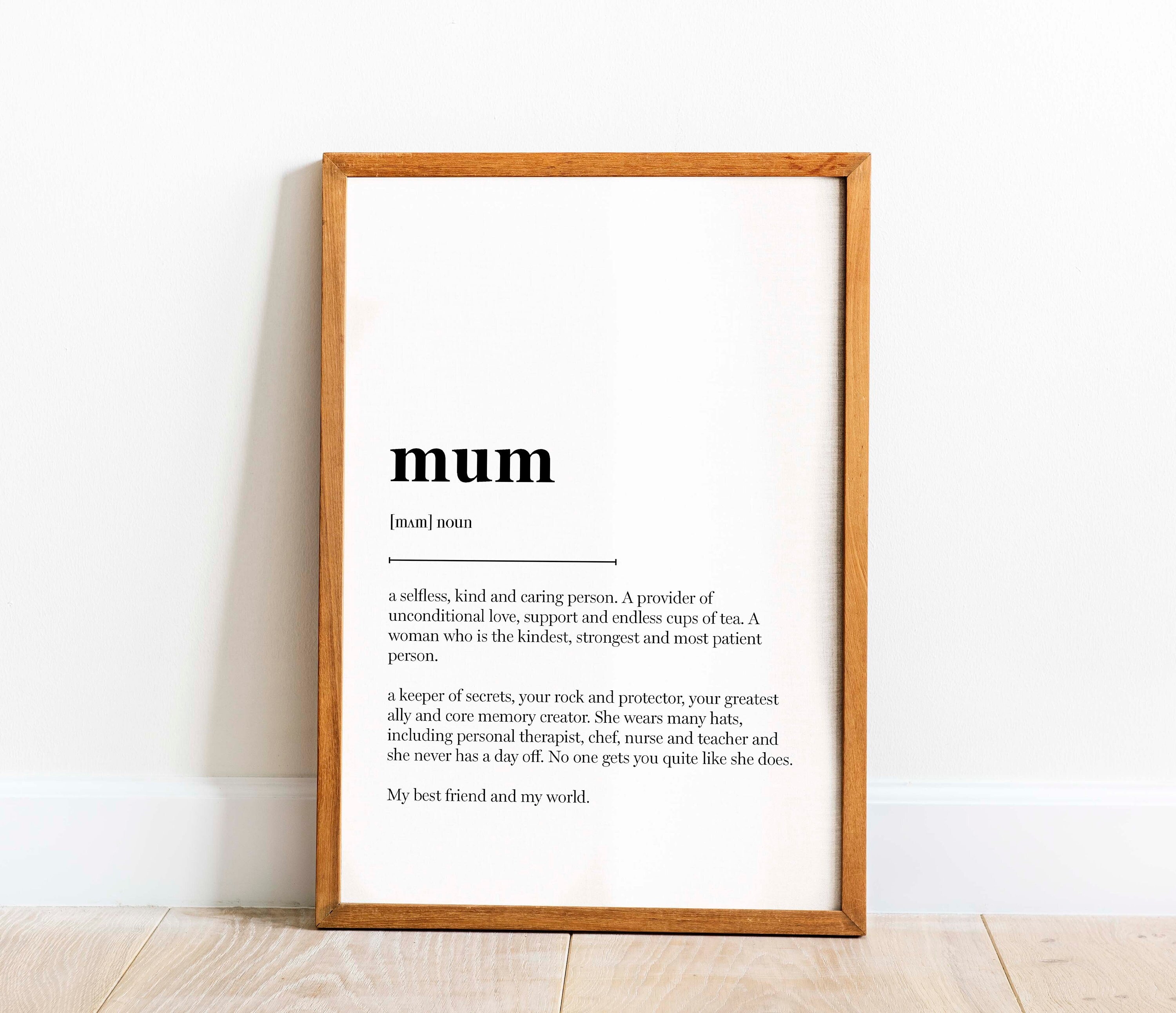 Mum Definition Print Mama Poster Gift Home Decor Birthday - Etsy