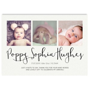 Baby Thank You Postcard, Custom Newborn Printed Postcard With Photos ...