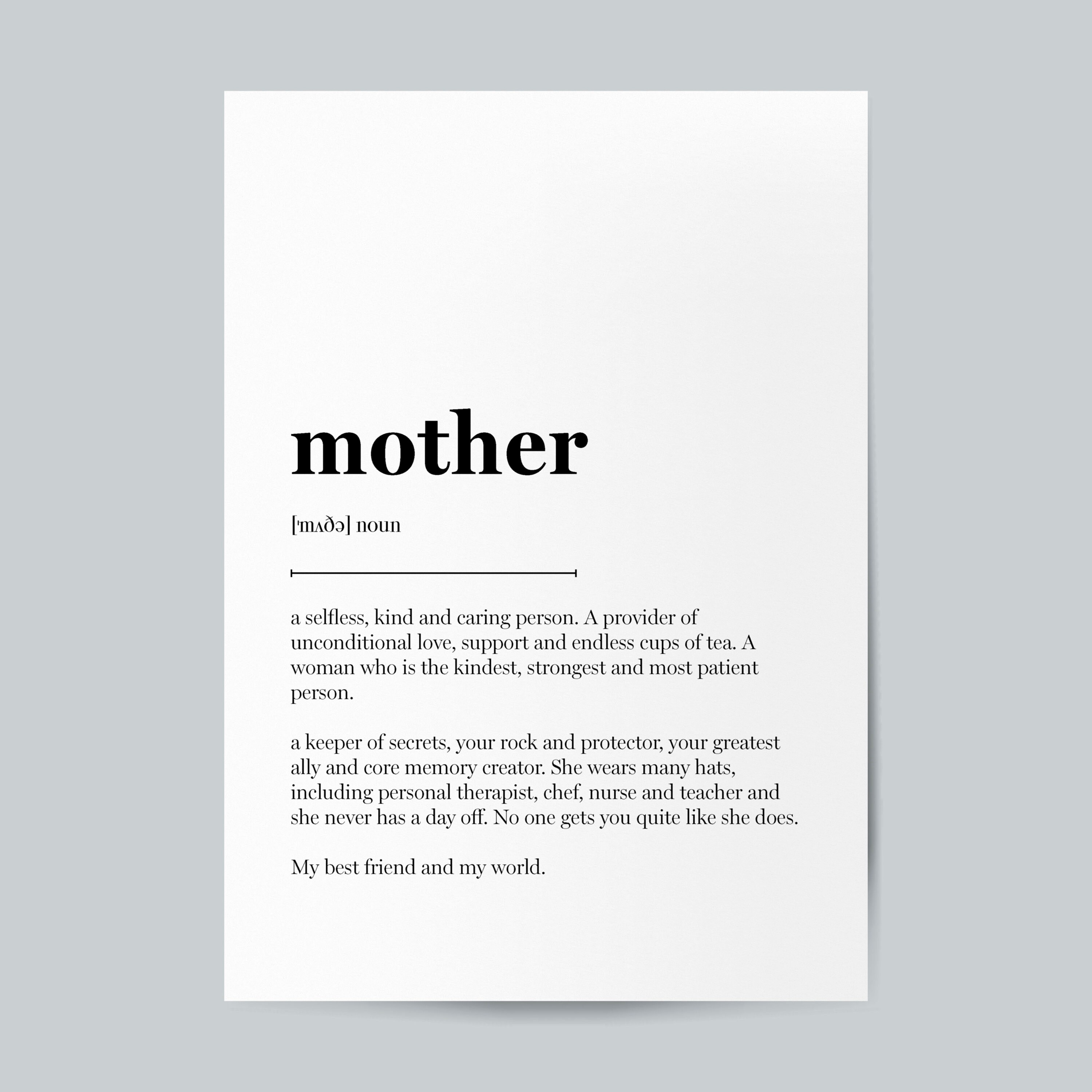 Digital Download Mother Definition Print Printable Mama - Etsy