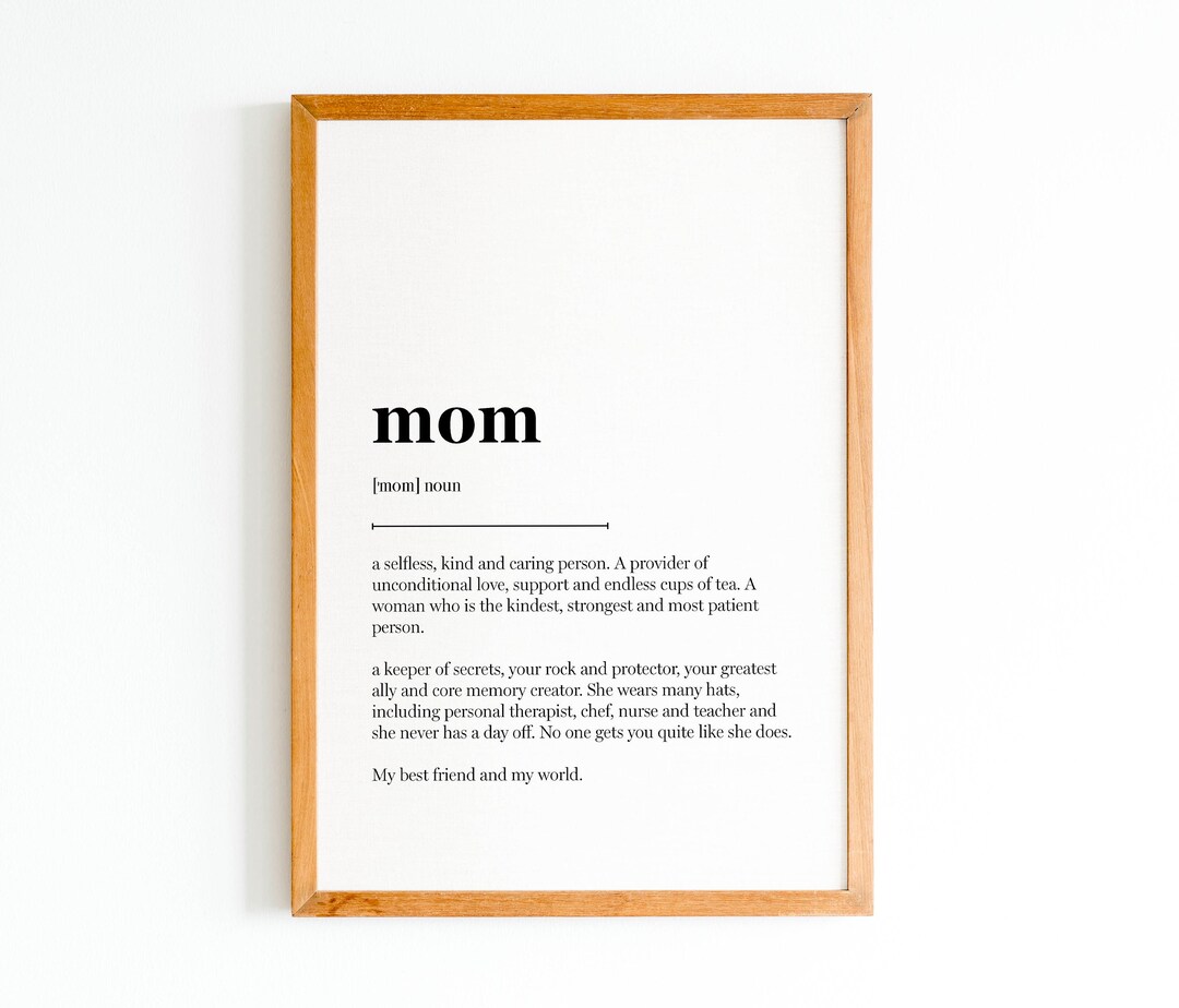 Mom Definition Print, Mama Poster Gift, Home Decor Birthday Present for ...