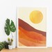 Retro Desert Sunset Print 70s Colour Blocking Mid Century - Etsy