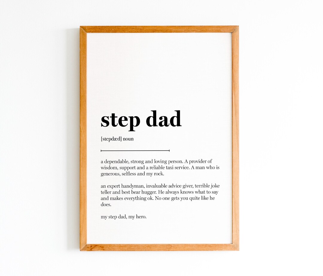 Step Dad Definition Print, Digital Download Wall Art, Printable ...