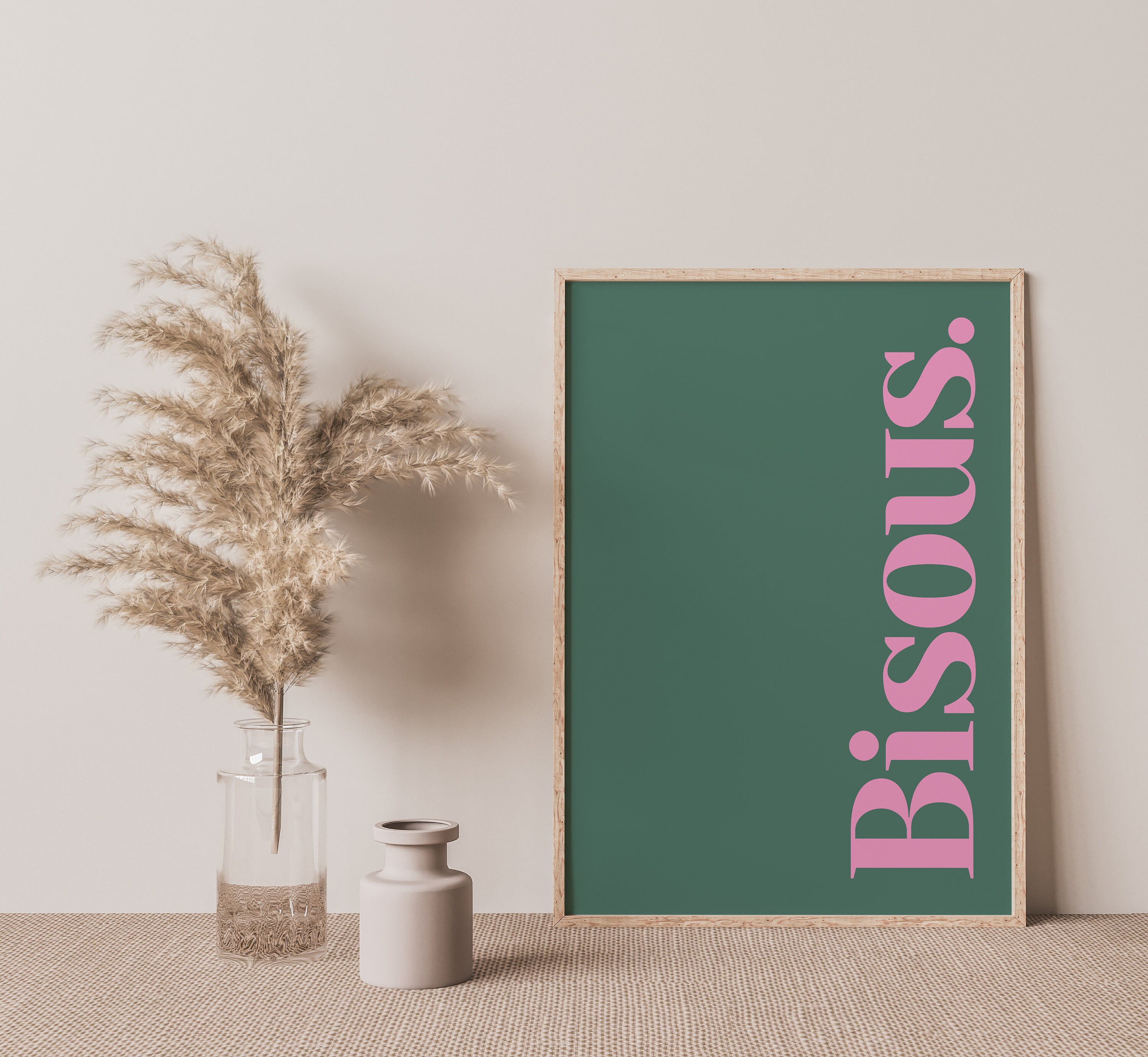 Bisous Print French Kisses Quote Poster Typographic Kiss - Etsy UK