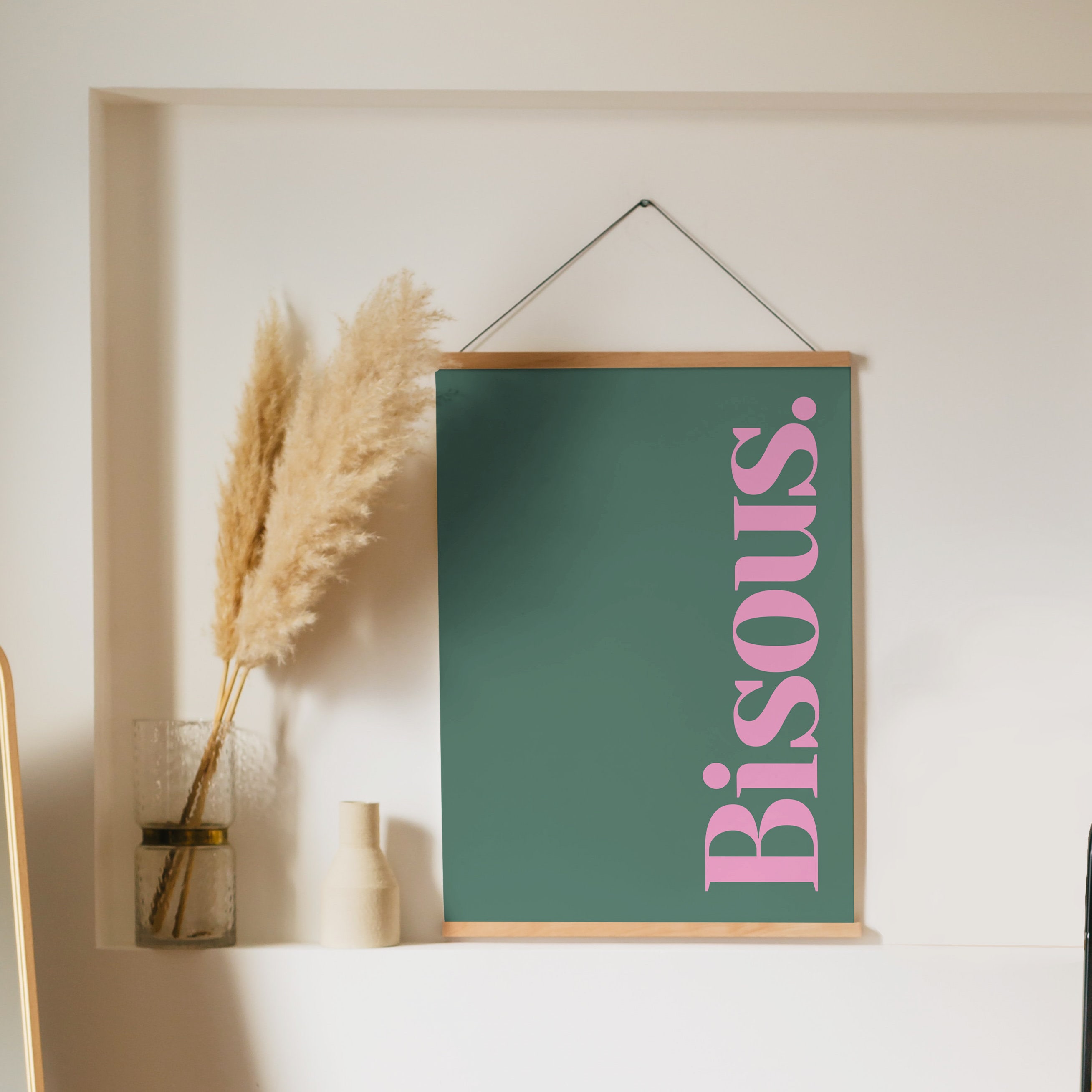 Bisous Print French Kisses Quote Poster Typographic Kiss - Etsy UK