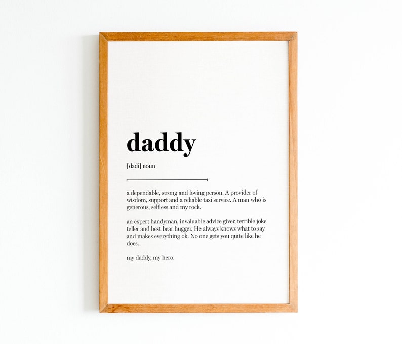 Digital Download Daddy Definition Print Printable Home Decor - Etsy