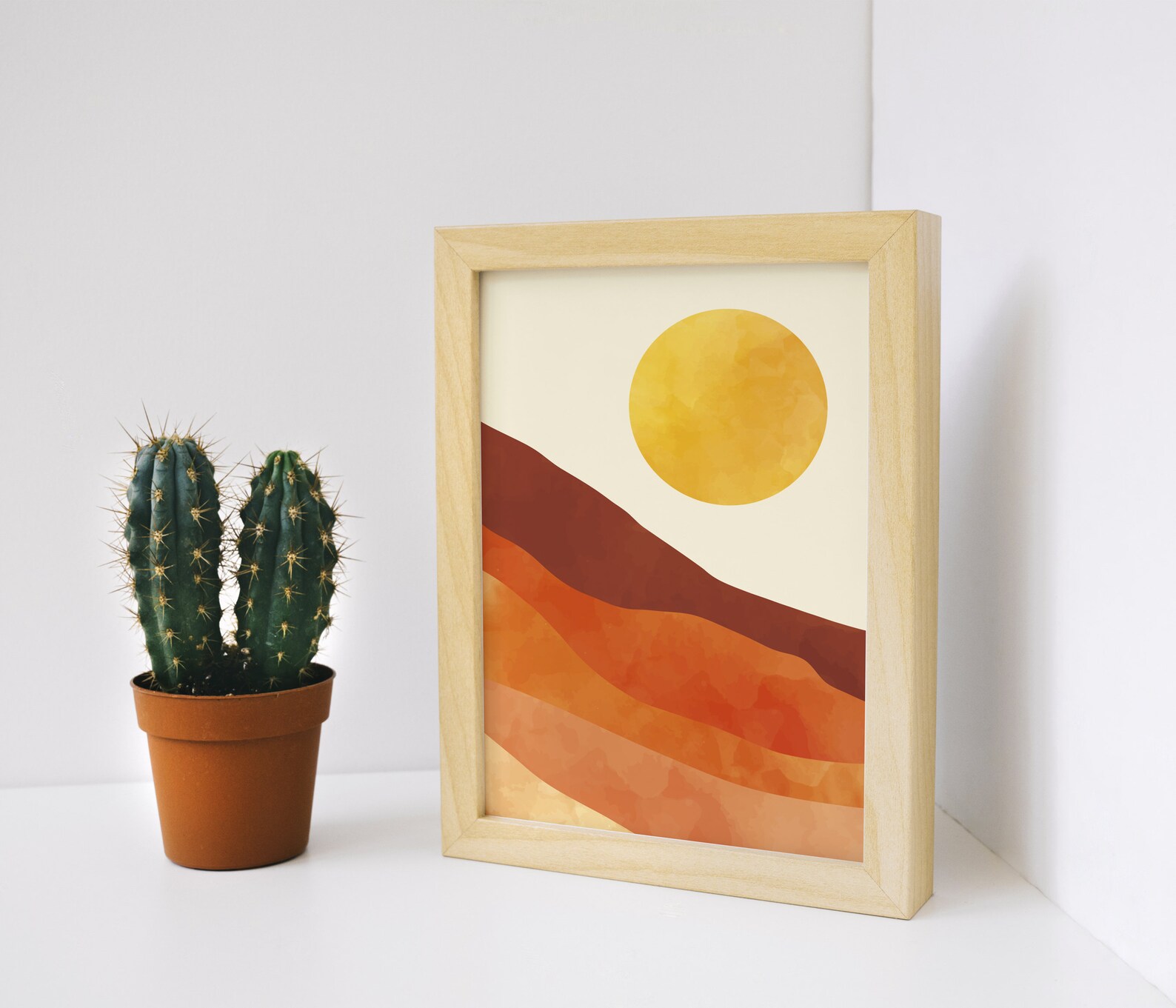Retro Desert Sunset Print 70s Colour Blocking Mid Century - Etsy UK