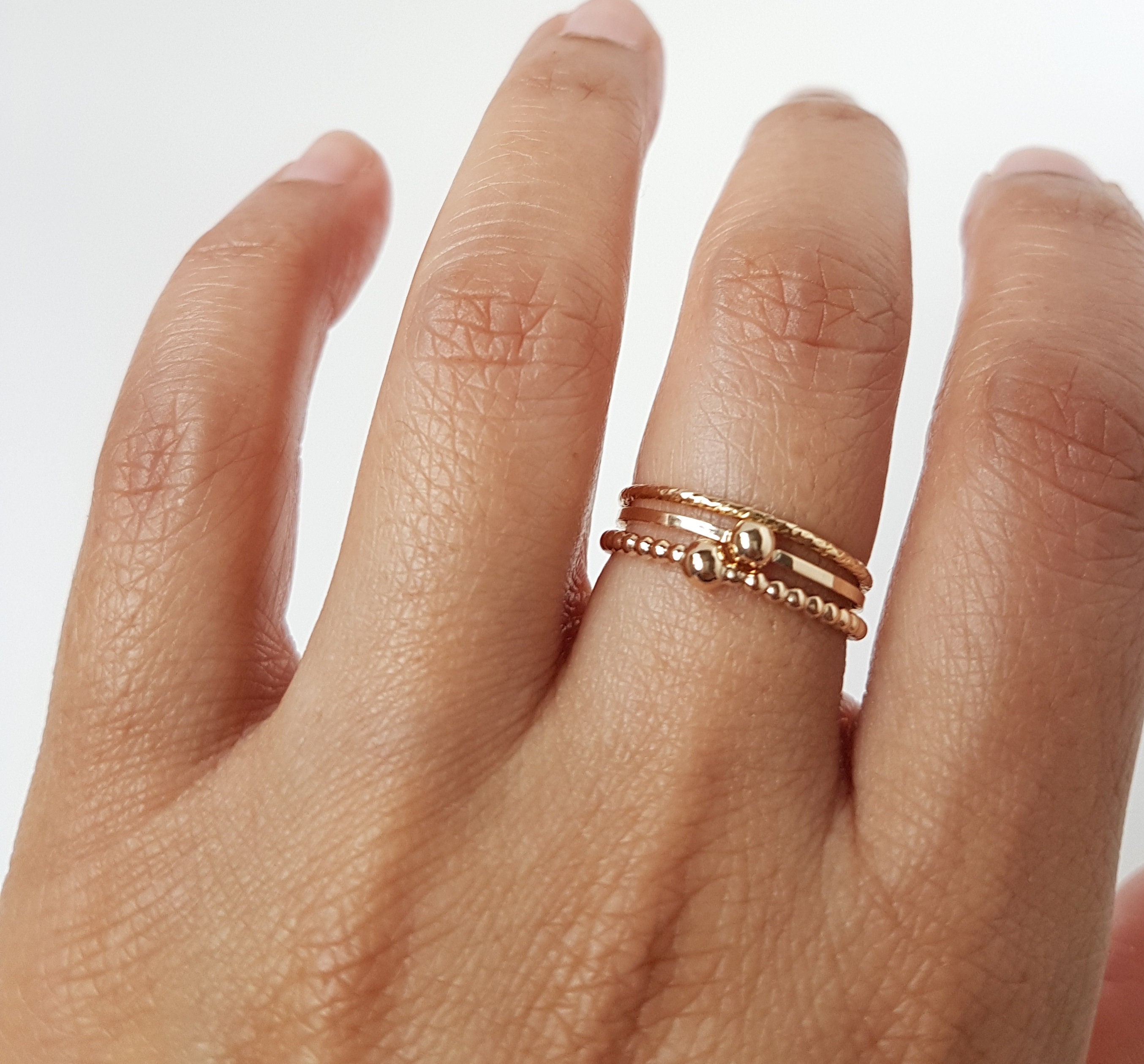 9 Carat Solid GOLD FINE Stacking Rings - Etsy
