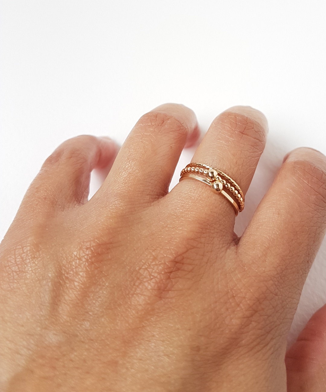 9 Carat Solid GOLD FINE Stacking Rings - Etsy