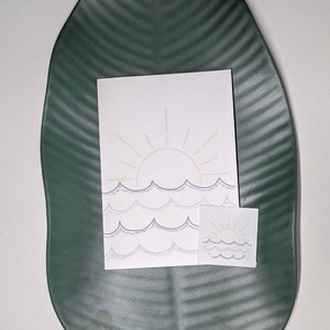 Ocean Sun Rise Encouragement Card | Matching Vinyl Sticker Seal and ...