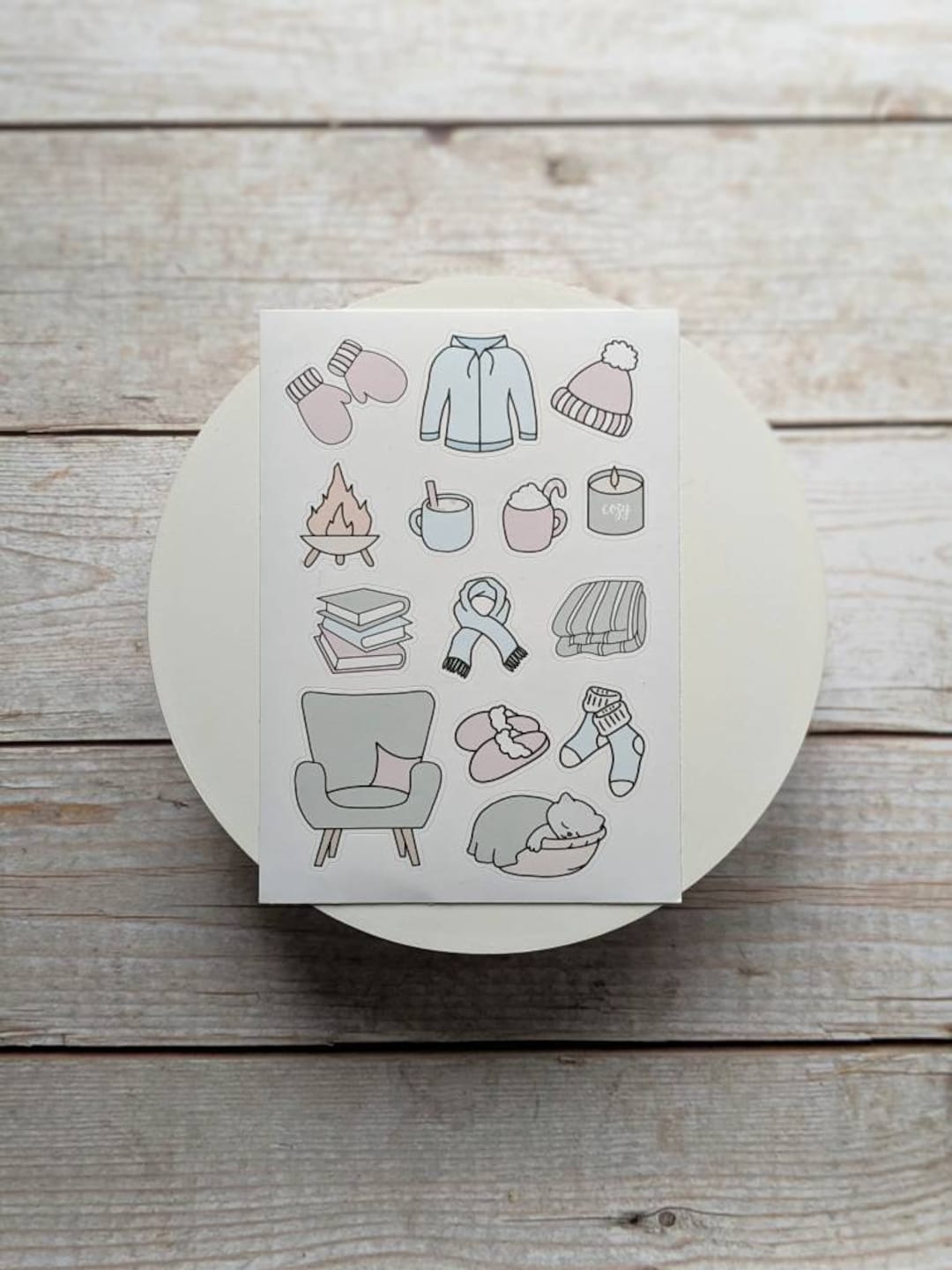 Cozy Vibes Sticker Sheet 14 Vinyl Stickers Journal, Planner and ...