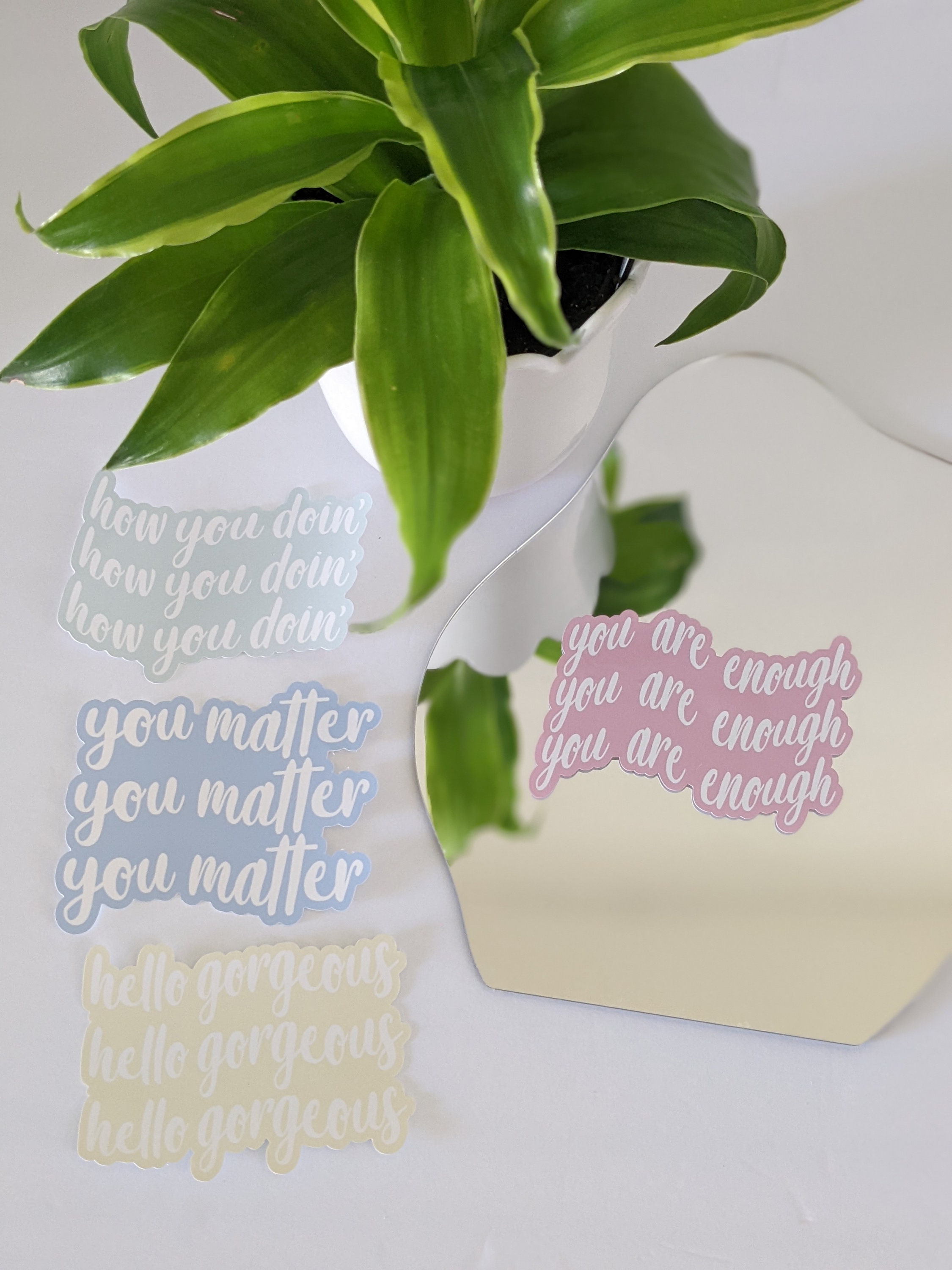 You Are Enough Mirror Cling | Reusable and Removable Static Cling ...