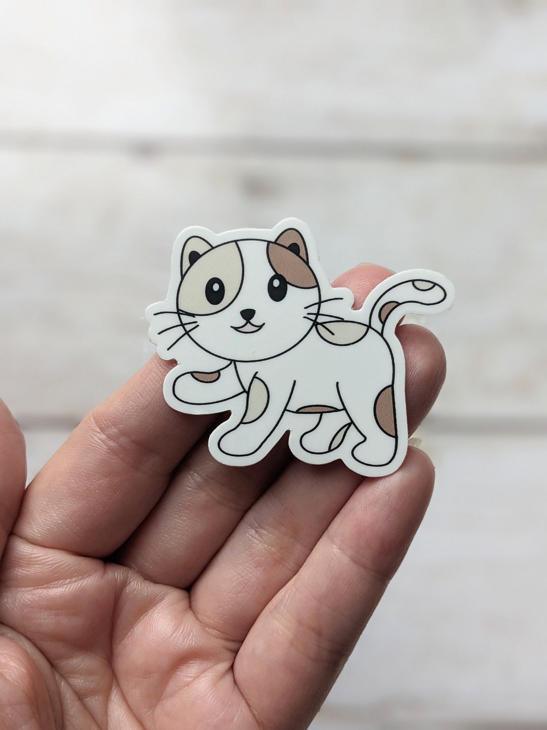 Waving Kitty Cat Sticker | 2" Weatherproof Vinyl Cat Sticker - Etsy