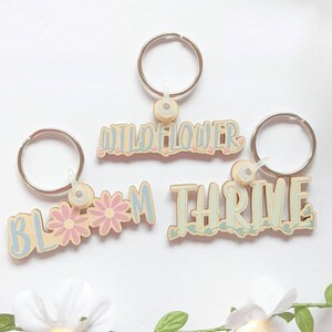 Bloom Wooden Keychain | Eco Friendly Sustainable Keychain - Etsy