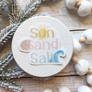 Sun. Sand. Salt. | Beach Sticker | Die Cut Transparent Vinyl ...