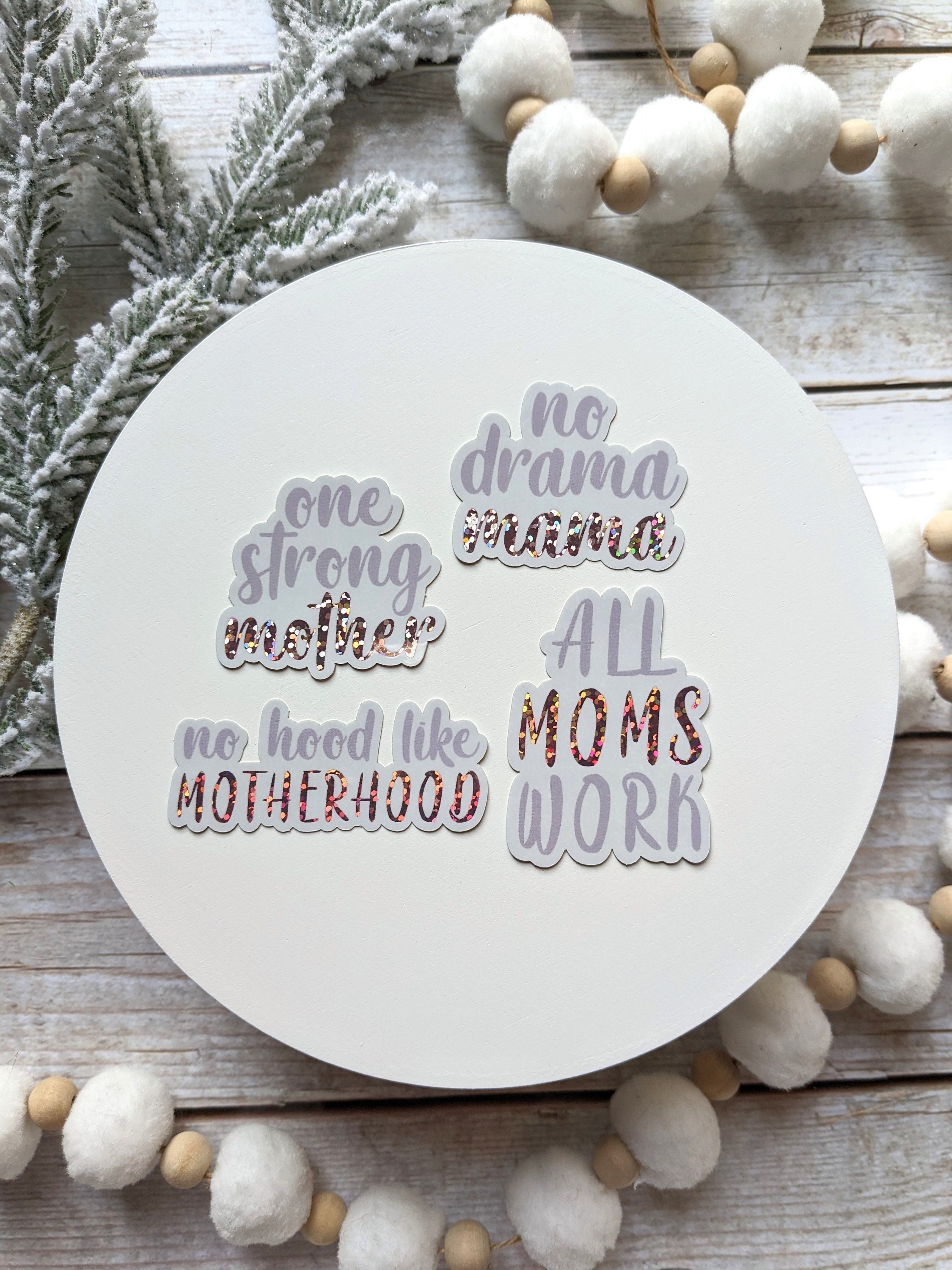 Motherhood Sticker Bundle 4 Weatherproof Glitter Vinyl - Etsy