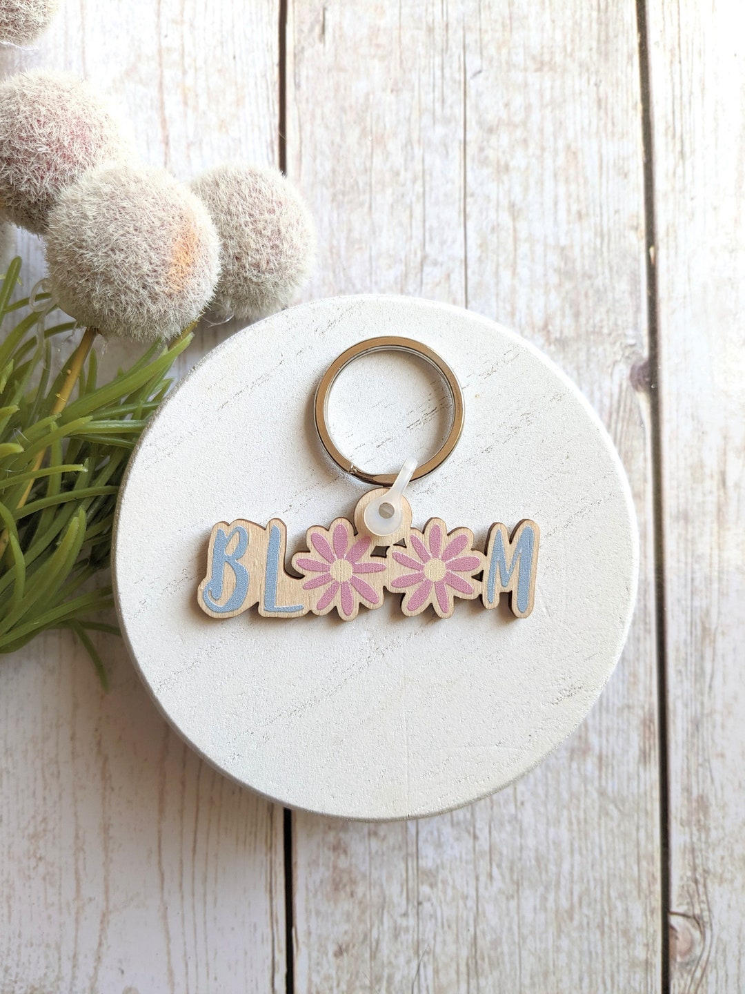 Bloom Wooden Keychain | Eco Friendly Sustainable Keychain - Etsy